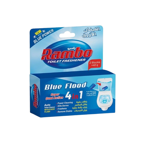 Rambo Blue Flood Block Toilet Cleaner - Set of 2 | SRV